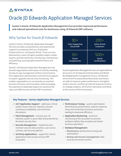 Oracle JDE AMS Data Sheet:Asset Download